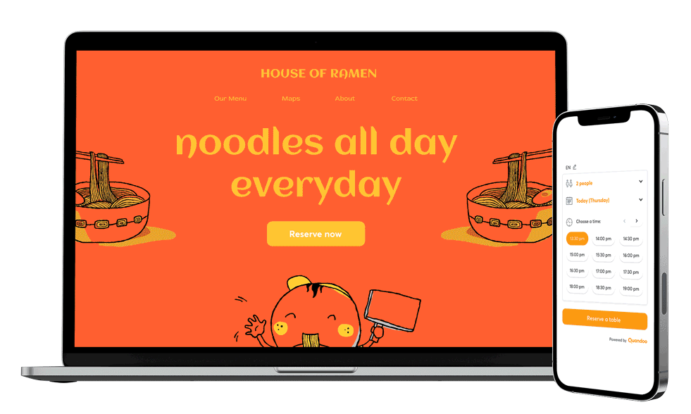 Responsive booking widget | Quandoo for Restaurants Australia